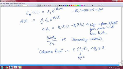 Temporal And Spatial Coherence Youtube