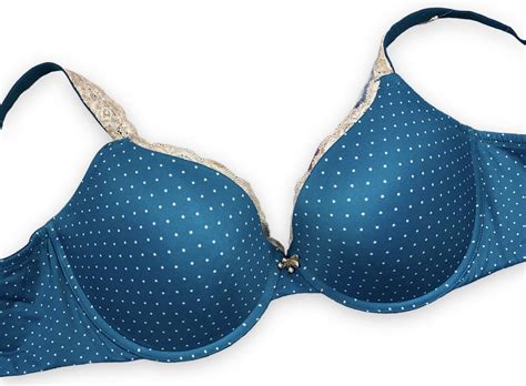 Soma Embraceable Push Up Lace Trim Underwire Bra Teal Gem