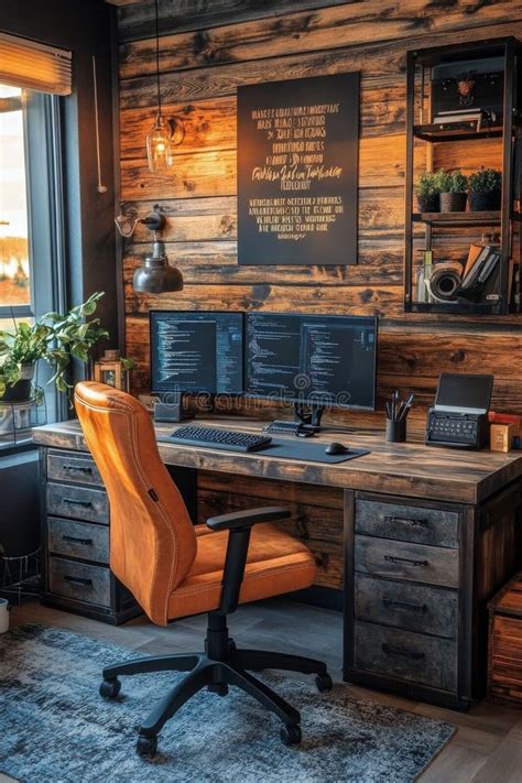 Modern Workspace Setup With Dual Monitors And Greenery In A Well Lit