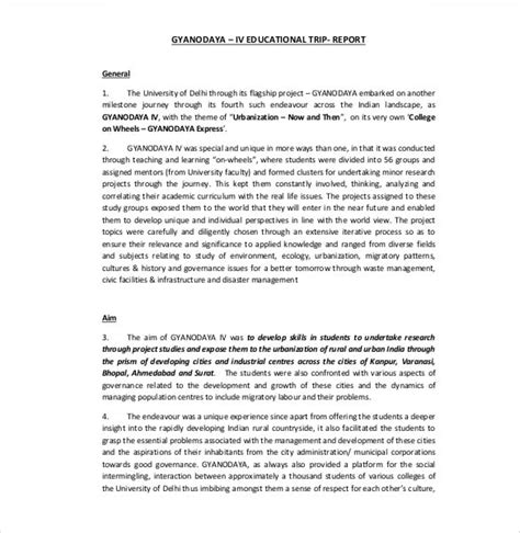 Tour Field Trip Report Sample Pdf HQ Printable Documents