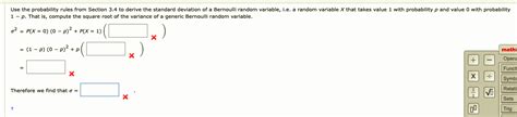 Solved 1−p That Is Compute The Square Root Of The Variance