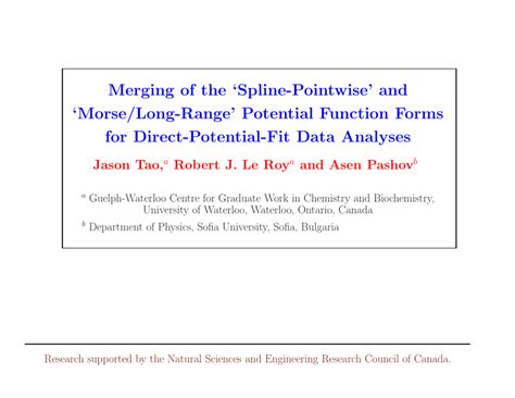 Pdf Merging Of The Spline Pointwise And Morselong Range