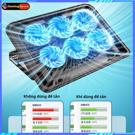 Mua Đế Tản Nhiệt Laptop Tản Nhiệt Laptop Máy Tính A9 Có 6 Quạt Lớn Có