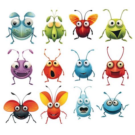 Premium Photo A Close Up Of A Group Of Bugs With Different Faces