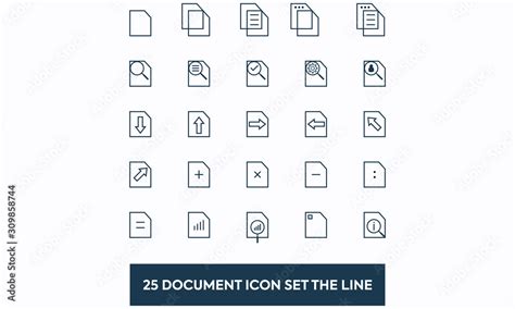 Set Document Outline Icon Collection Simple Vector Illustration Stock Vector Adobe Stock