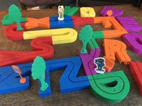 1988 Playskool Sesame Street Alphabet Roadway Abc Train Bus Trees