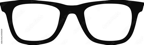 Illustration Of Hipster Nerd Style Black Glasses Silhouette Isolated On