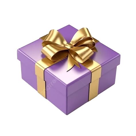 현실적인 3d 선물 보라색 상자와 금색 활 컷아웃 현실적인 3d 선물 Png 일러스트 및 이미지 에 대한 무료 다운로드