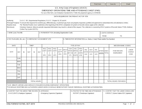 Eng Form 6110 Fill Out Sign Online And Download Fillable Pdf