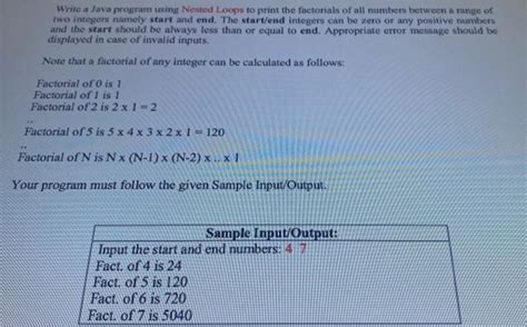 Solved Write A Java Program Using Nested Loops To Print The