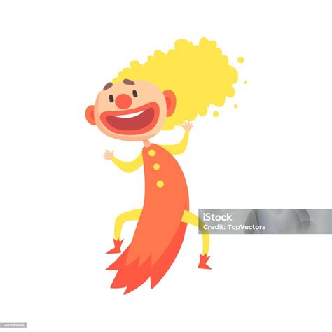 화려한 만화 캐릭터 벡터 일러스트 레이 션을 광대 재미 웃음 행복 Film Festival에 대한 스톡 벡터 아트 및 기타 이미지 Film Festival 공연