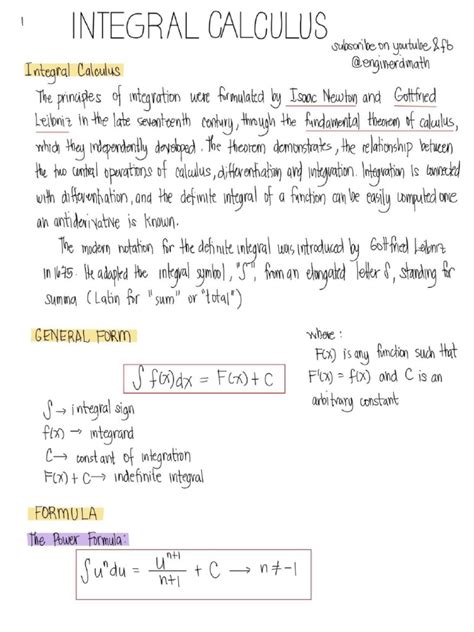 Integral Calculus Notes Pdf