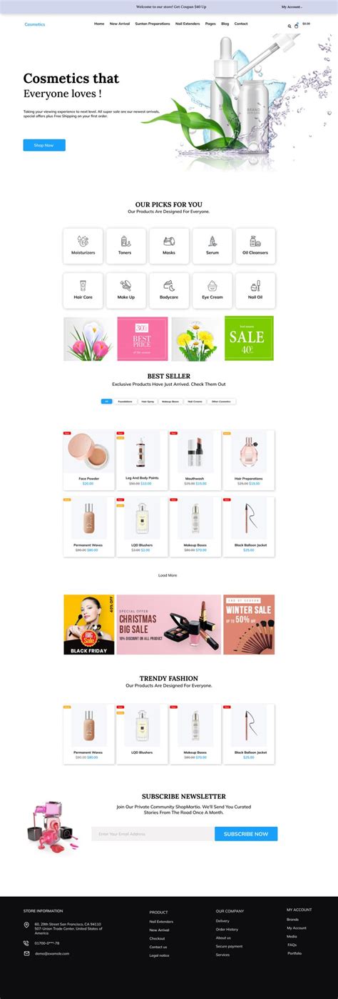 E Commerce Website Development For Cosmetics Products Wordpress And