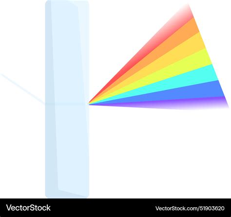 Triangular Prism Refracting Light Beam Creating Vector Image
