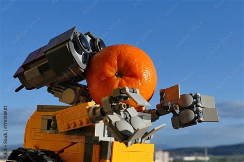 Lego Robot Wall E From Disney Pixar Cgi Animated Movie Carying Whole