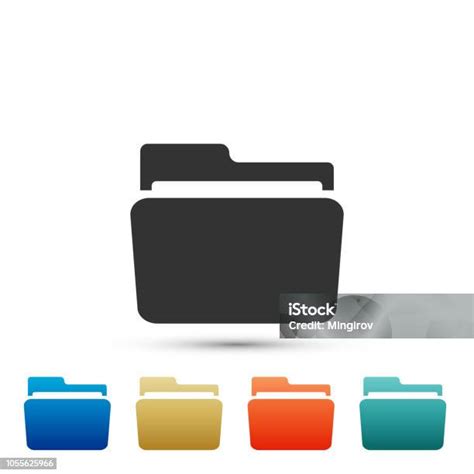 폴더 아이콘 흰색 배경에 고립입니다 컬러 아이콘에 요소를 설정 합니다 평면 디자인입니다 벡터 일러스트 레이 션 아이콘에 대한 스톡 벡터 아트 및 기타 이미지 Istock