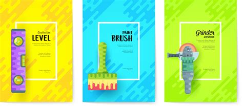 다른 건축 회사 브로셔 카드입니다 배너의 전단지 잡지 포스터 책 표지 서식 파일 도구를 작업 화려한 하루 건물 작업 설정된