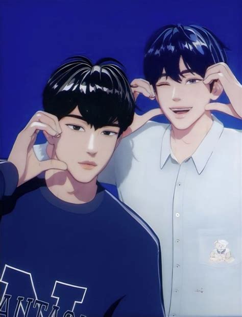 Hamin🖤and Yejun💙 Cute Doodles Art Reference Fan Art