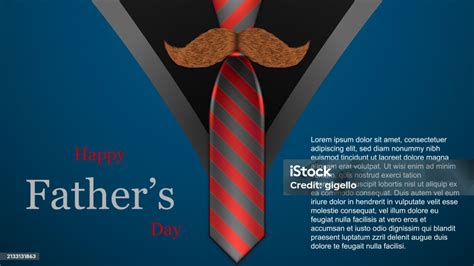 아버지의 날 배경 넥타이와 콧수염 창조적 인 개념 벡터 일러스트 레이 션 0명에 대한 스톡 벡터 아트 및 기타 이미지 0명 개념 개념과 주제 Istock