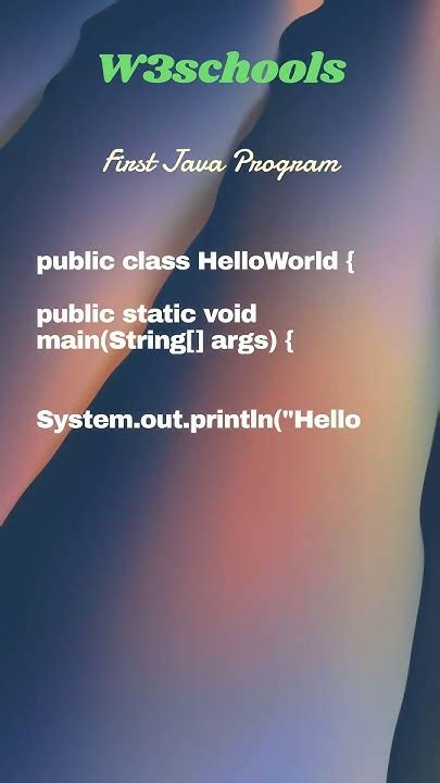 First Java Program Hello World Java W3schools Shorts Youtube
