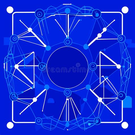 illustration of a blue abstract background with connected lines and dots ai generated stock