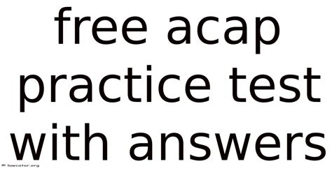 Free Acap Practice Test With Answers