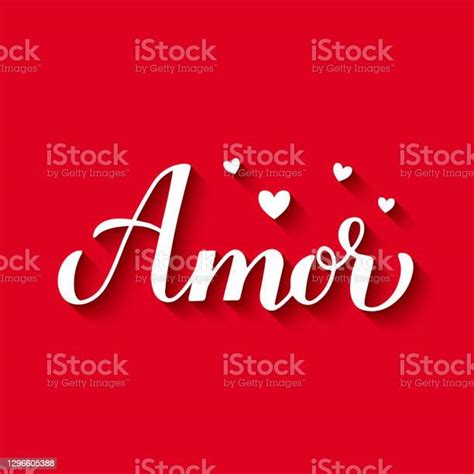 빨간 배경에 아모르 서예 손 문자 스페인어로 비문을 사랑해요 발렌타인 데이 타이포그래피 포스터 배너 엽서 인사말 카드 로고 디자인 전단지 등을 위한 벡터 템플릿 14세기에