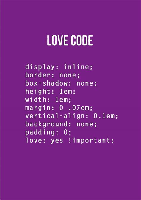 code for css love code and love yes important