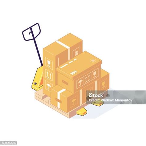 등대측정 창고 상자 팔레트화물 화물 상품 3d 스토리지 박스 팔레트 선반 걸레 스태킹 벡터 일러스트레이션 3차원 형태에 대한 스톡 벡터 아트 및 기타 이미지 Istock