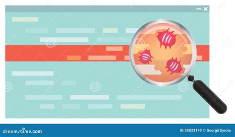 Searching For Bugs In A Code Stock Vector Illustration Of Development