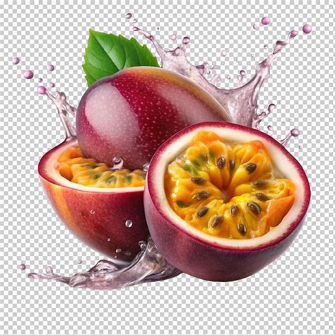 Passionfruit With Splash Premium Ai Generated Psd