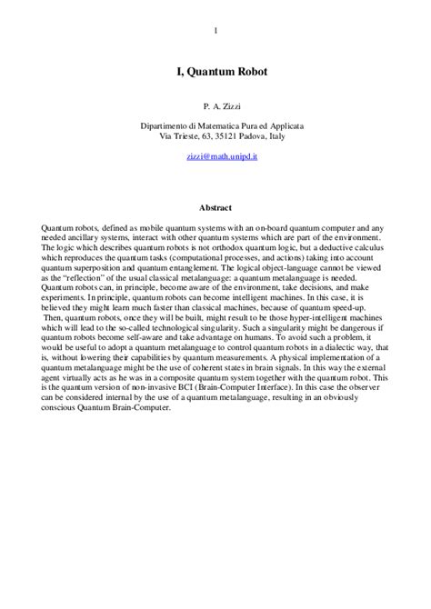 Pdf I Quantum Robot
