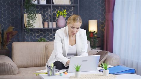 Home Office Worker Woman Failing 33029380 Stock Video At Vecteezy