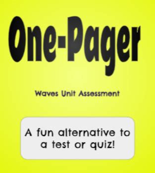 Waves One Pager Project By Roses And Robins Learning TPT
