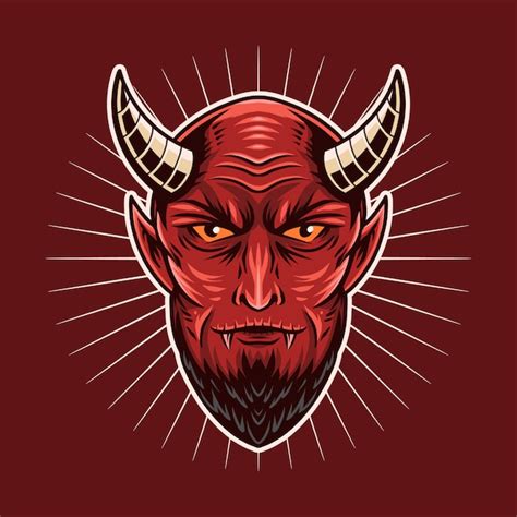 Premium Vector Devil Head Red Vector Illustration