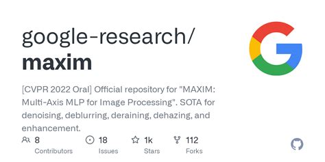 GitHub Google Research Maxim CVPR Oral Official Repository For MAXIM Multi Axis MLP