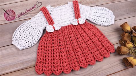 كروشيه فستان بناتى شتوىسالوبيت شتوى بالخطوات Youtube