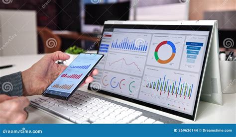 KPI Dashboard Data Analytics Stock Photo Image Of Mobile Hands
