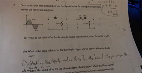 Solved 5 Determine Vo For Each Circuit Sho Answer The