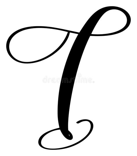 Hand Drawn Vector Calligraphy Letter Capital I Script Font Logo