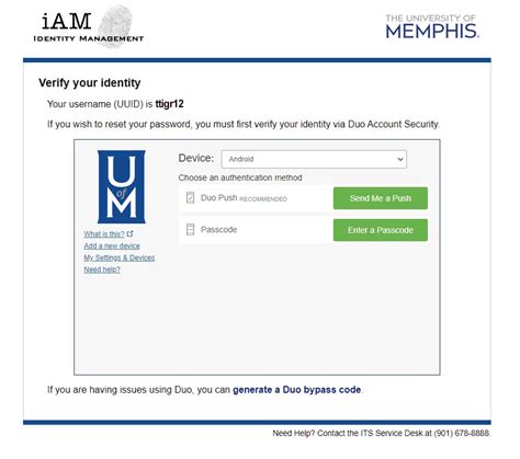 Duo Bypass Code Self Service For Students Information Technology