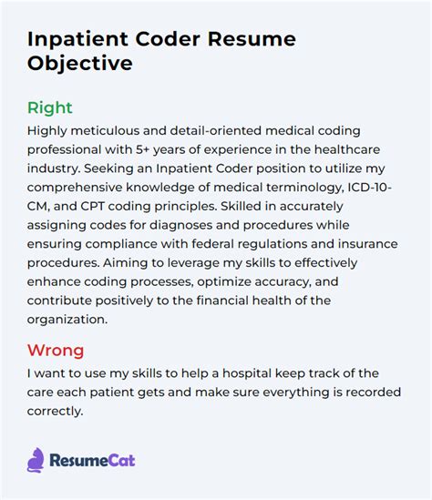 Top 17 Inpatient Coder Resume Objective Examples Resumecat