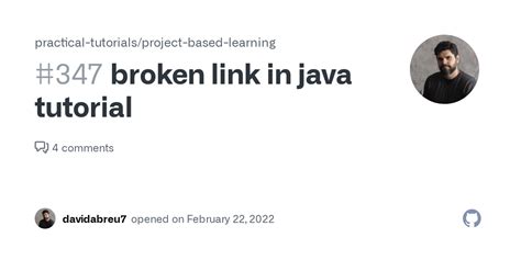broken link in java tutorial · issue 347 · practical tutorials project based learning · github
