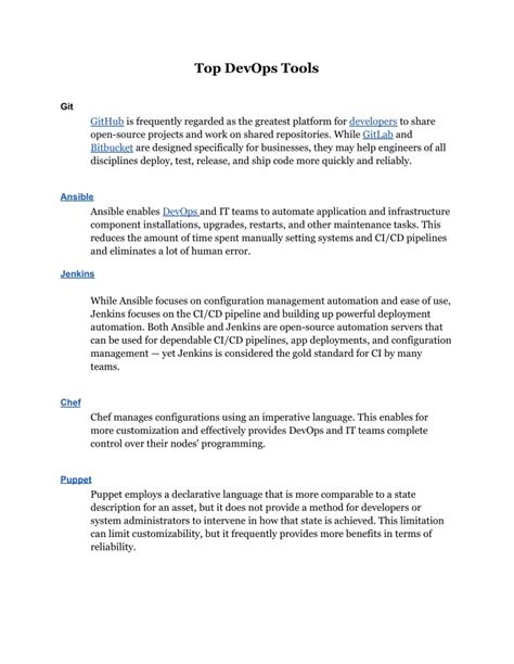 PPT Top DevOps Tools PowerPoint Presentation Free Download ID