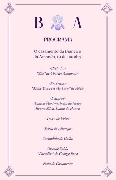 Placeit Elegant Program Creator For An Lgbt Wedding