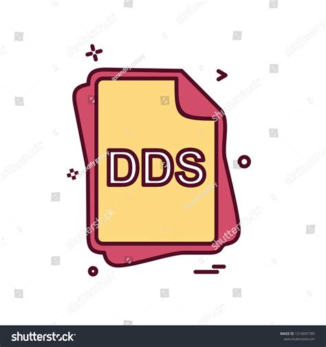 Dds File Type Icon Design Vector Stock Vector Royalty Free 1210697785 Shutterstock