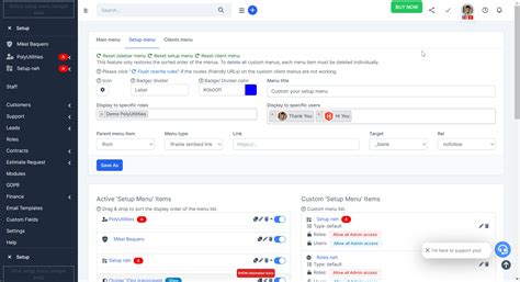 Polyutilities For Perfex Crm Quick Access Menu Custom Js Css And