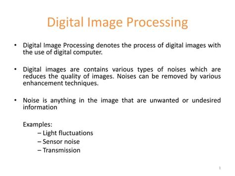 Smoothing In Digital Image Processing Pptx