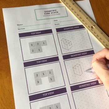Isometric Cube Stack Drawing Worksheet D To D Cube Stack Exercises