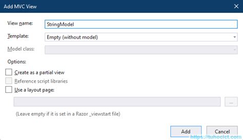 View trong ASP NET Core MVC layout viewstart viewimports Tự học ICT